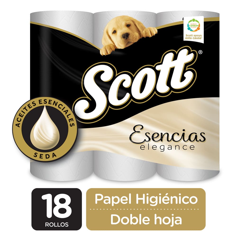 PAPEL HIGIÉNICO SCOTT ESENCIAS DOBLE HOJA 18 ROLLOS - Eureka502