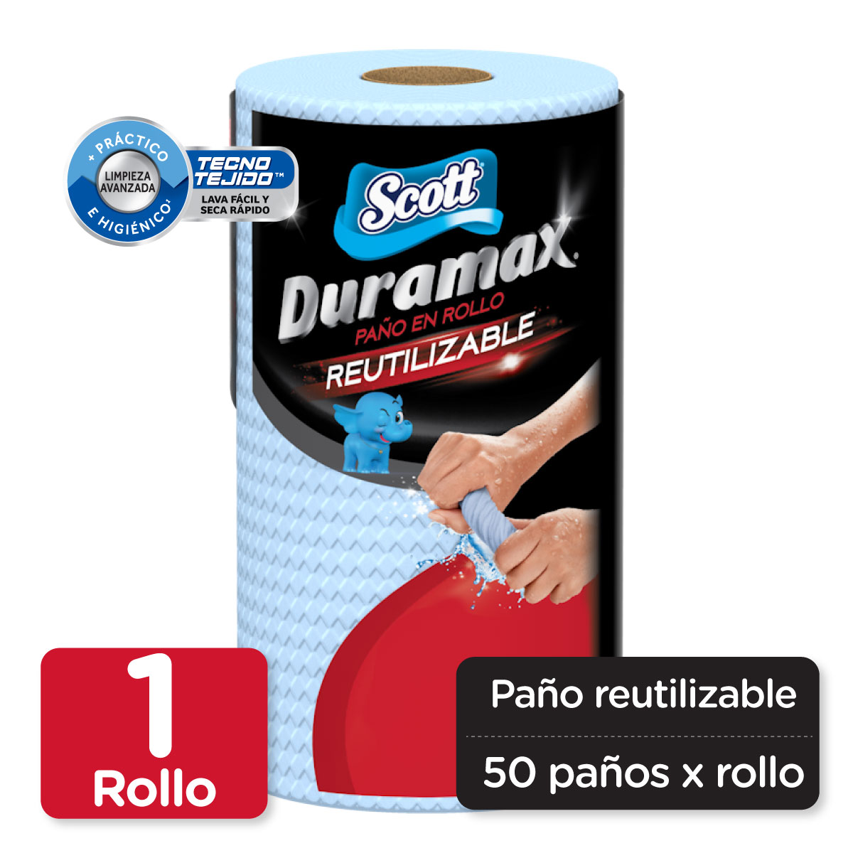 TOALLA DE PAPEL REUTILIZABLE SCOTT DURAMAX AZUL 1 ROLLO 50H - Eureka502